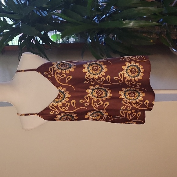 Venti6 | Tops | Venti6 Brown Blue Mustar Yellow Racer Back Spaghetti ...